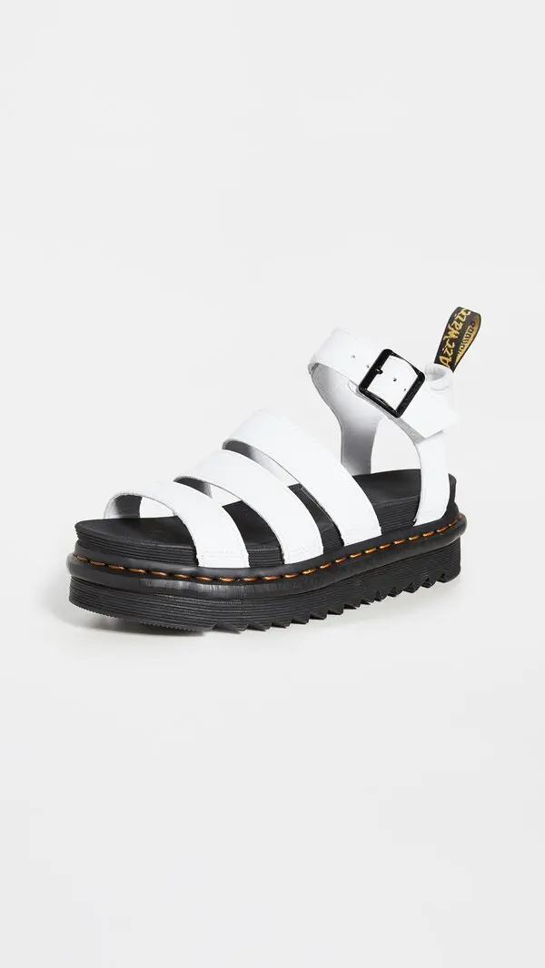 靴 <Dr.Martens>Blaire CHUNKY 3 STRAP SANDAL Dr. Martens Blaire Chunky 3 Strap Sandals In White Hydro - 60% Off
